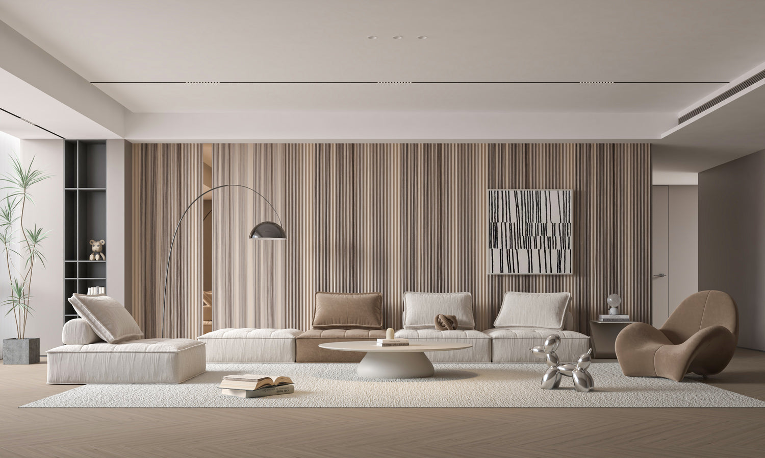 Order Waves - Beige PVC Wall Cladding | 200x15x2900mm panels