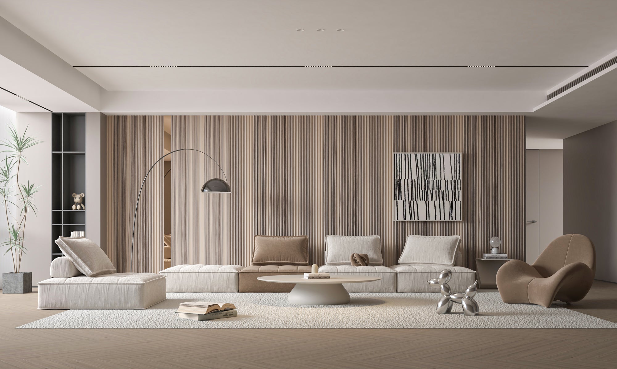 Order Waves - Beige PVC Wall Cladding | 200x15x2900mm panels