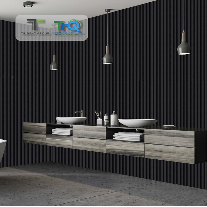Premium HP Royal Black PVC Wall Cladding | 160x24x2900mm Panels