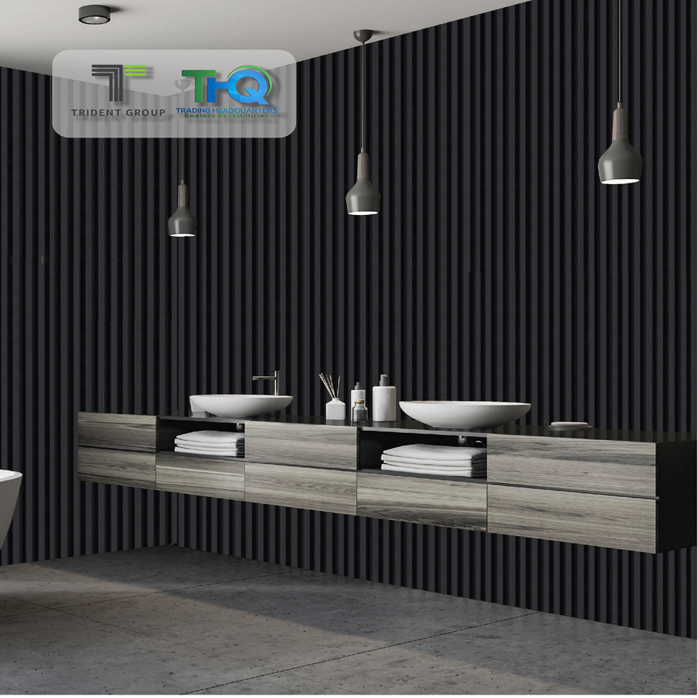 Premium HP Royal Black PVC Wall Cladding | 160x24x2900mm Panels