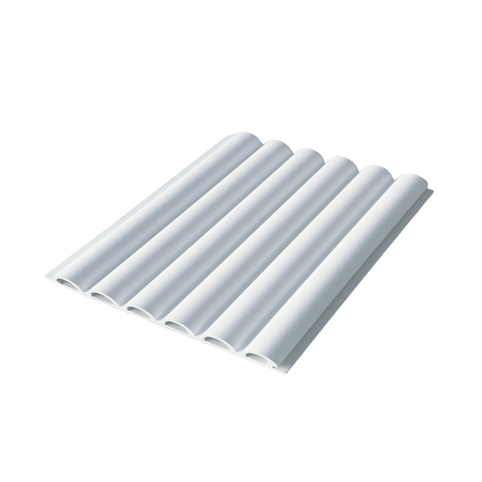 Buy Round Slat White PVC Cladding 160x12x2900mm Online